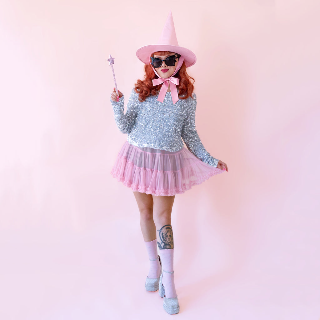 Pink Satin Witch Hat - Luxe Halloween Costume Hat | Pigment